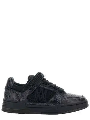 Amiri Mini Sneakers With Python-embossed Leather, Ma Icon & Quad-pattern Strap