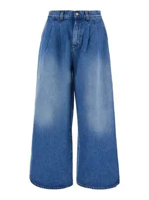 ERL Pleated High-waist Flared Jeans With Pockets