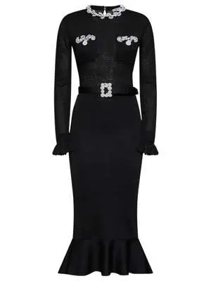 SELF-PORTRAIT Mini Dress With Removable Belt, Functional Pockets & Back Hook-and-eye Closure