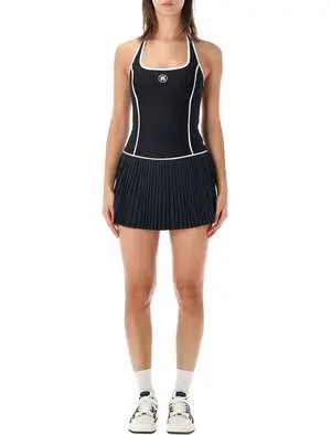 Amiri Mini Halter Pleated Dress - Nero