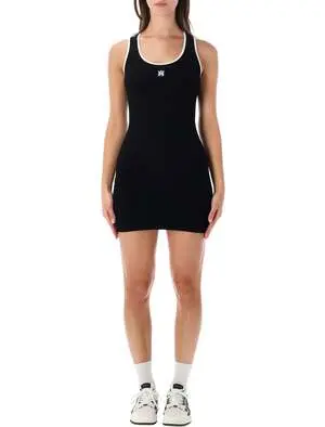 Amiri Ribbed Sleeveless Mini Dress - Nero