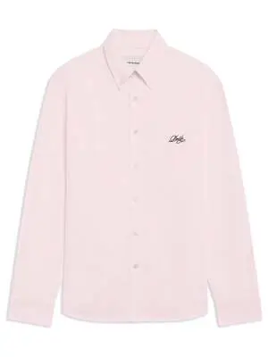 Drole De Monsieur Drôle Bellissima Embroidered Mini Button-front Long-sleeve Shirt