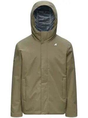 K-WAY Classic Hooded Logo Zip Coat For With Drawstring Hem