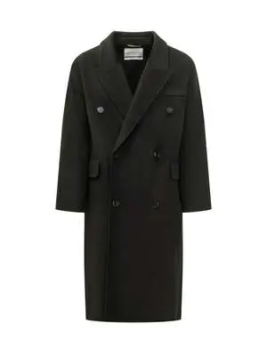 AMARANTO Overcoat With Draped Front