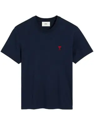 AMI Paris Red Heart Mini Logo T-shirt For - Nightblue