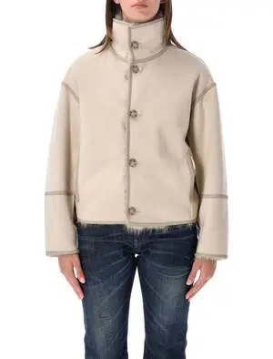 URBANCODE Faux Fur Trim Button Front Jacket