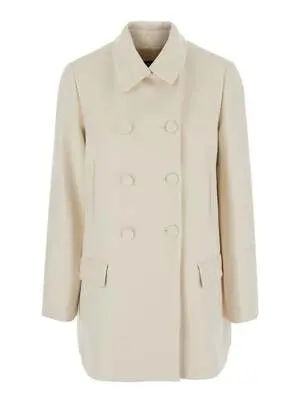 LEPLAIN Leplain Women's Double-Breasted Tech Fabric Jacket With Classic Collar