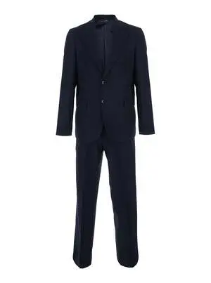 E PO CA Tech Fabric Single-breasted Jacket With Piping & Pleated Details - Blu