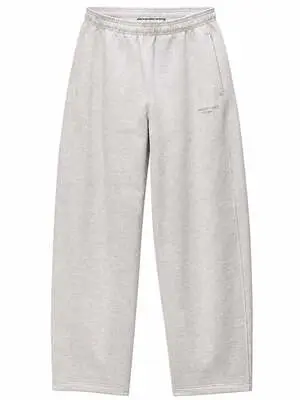 Alexander Wang Crystal Logo Cotton Trouser With Elasticated Waistband - Grey