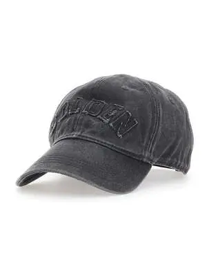 GOLDEN GOOSE Golden Patch Washed Twill Visor Hat