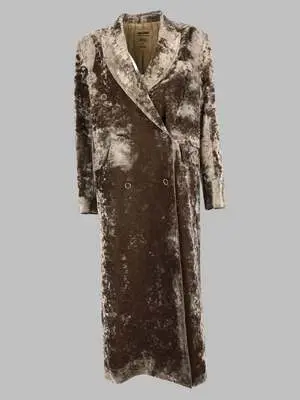 UMA WANG Camelot Viscose Blend Overcoat - Brown