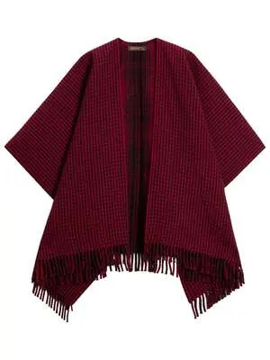 Woolrich Reversible Checkered Wool Scarf With Fringed Hem - Rosso