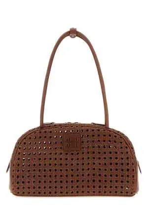 Miu Miu Beau Shoulder Handbag In Leather With 28 Cm Width, 16 Cm Height, 12 Cm Depth - Brown