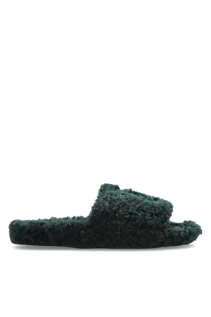 Balenciaga Furry Slides By - Green