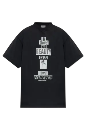 Balenciaga Printed Oversized T-shirt - Black
