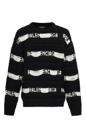 Balenciaga Embroidered Sweater - Black