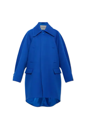 Balenciaga Wool Coat With Pockets - Blue