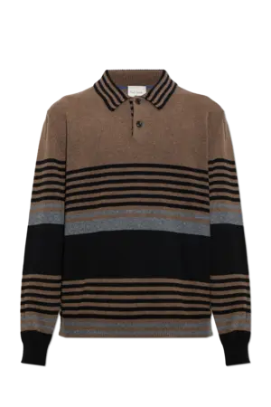 Paul Smith Cashmere Striped Polo Shirt - Brown