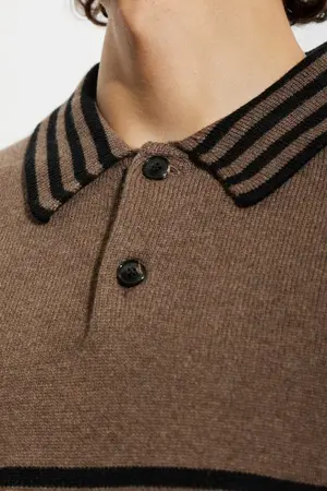 Paul Smith Cashmere Striped Polo Shirt - Brown