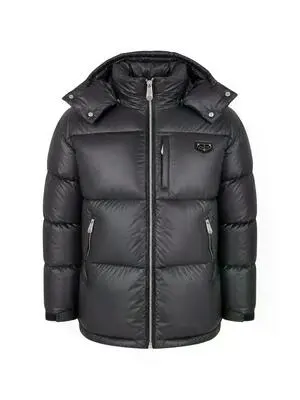 Philipp Plein Shiny Nylon Puffer Jacket - Black