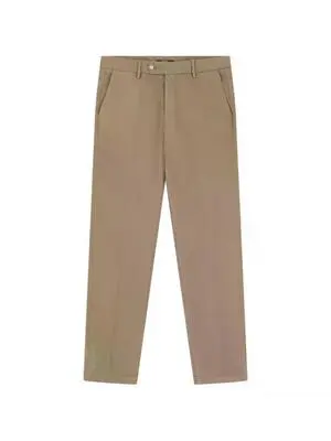 Boggi Milano Trousers In Stretch Cotton - Neutrals