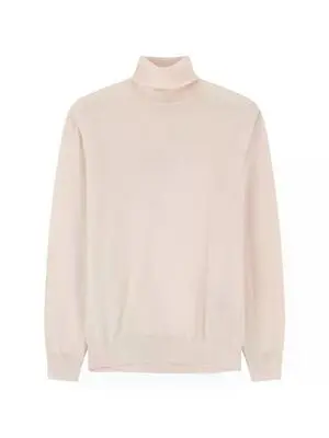 Boggi Milano Turtleneck Jumper In Extrafine Merino Wool - Neutrals