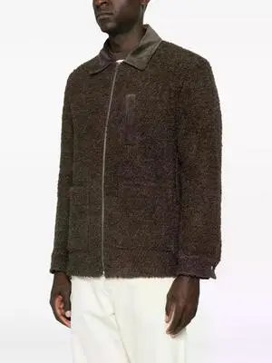 AMARANTO Bouclé Corduroy-collar Jacket