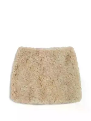 Apparis Pia Sherpa Mini Skirt - Neutrals