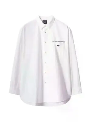 Maison Kitsuné Fox-embroidered Button-down Shirt