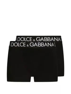 Dolce & Gabbana Two-pack Cotton Jersey Boxers - Black