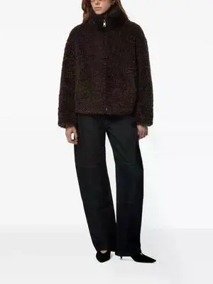 Apparis Brooks Bouclette High-neck Jacket - Brown