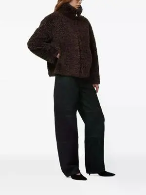 Apparis Brooks Bouclette High-neck Jacket - Brown