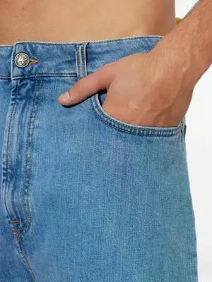 Palm Angels Logo-print Denim Shorts