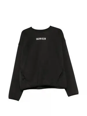 Calvin Klein Logo-print Crew-neck Sweatshirt - Black