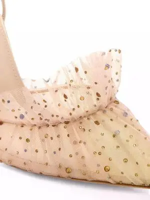 ANDREA WAZEN Franca Sparkle Crystal-embellished Pumps