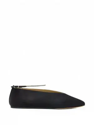 Le Monde Beryl Olympia Crystal-embellished Satin Ballet Flats
