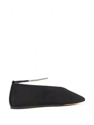 Le Monde Beryl Olympia Crystal-embellished Satin Ballet Flats