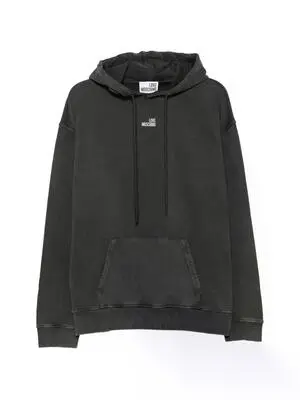 Moschino Logo-print Cotton Hoodie - Black