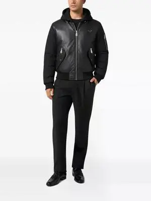 Philipp Plein Eco-leather Nylon Bomber Jacket