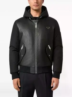 Philipp Plein Eco-leather Nylon Bomber Jacket