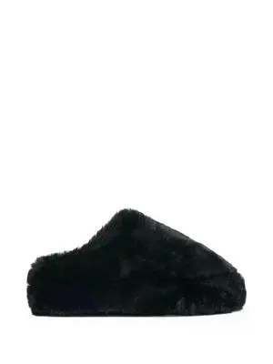 Apparis Misha Faux-fur Slippers - Black