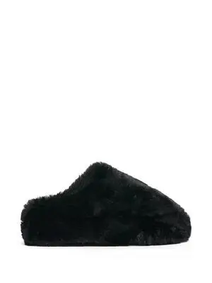 Apparis Misha Faux-fur Slippers - Black