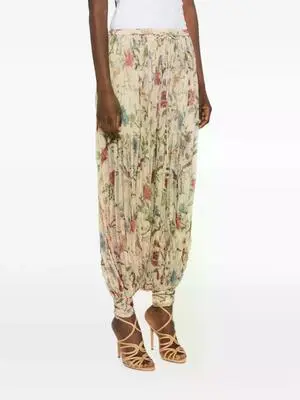 INTO THE EAST Floral-print Tapered Trousers - Neutrals