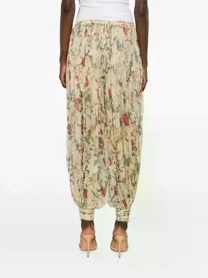INTO THE EAST Floral-print Tapered Trousers - Neutrals
