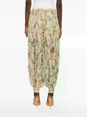 INTO THE EAST Floral-print Tapered Trousers - Neutrals