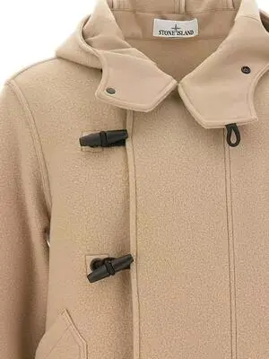 Stone Island 4100039 Heavy Melton Short Parka With Toggle-button Closure