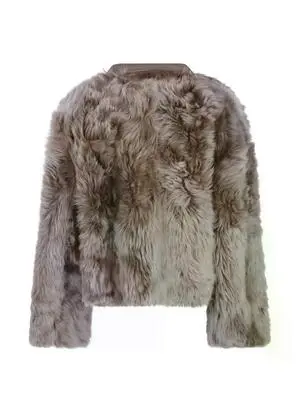 YVES SALOMON Shearling-trim Leather Jacket