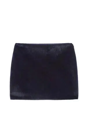 Apparis Pia Faux-fur Mini Skirt - Blue