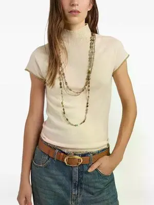 Momoni Kame Garment-dyed Wool Top - Neutrals