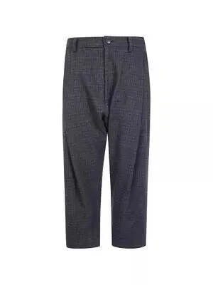 ZIGGY CHEN Tapered-leg Checked Trousers